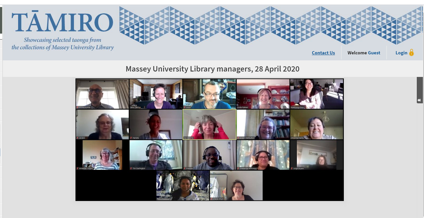 Massey University Library managers meeting during COVID-19