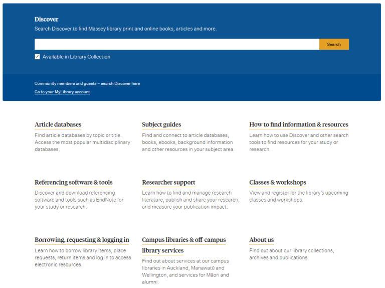Welcome to the new Library website ! This is part of the wider Massey ...